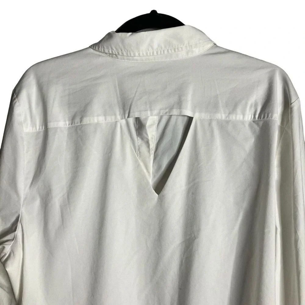 Chico's | Tops | Chicos White Button Down Shirt Long Sleeve Hi Low Hem ...